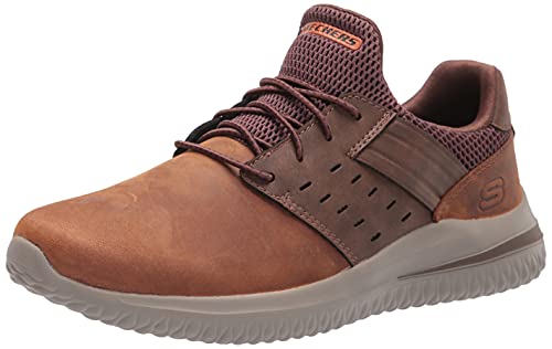 Skechers USA Men's Men's Delson 3.0-Ezra Leather Bungee Lace Slip On Sneaker, CDB, 11 X-Wide