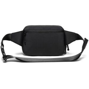 Belt Bag for Women and Men 2L Large Crossbody Fanny Pack Fashion Waist Packs with Adjustable Strap for Travel Workout Gifts for Teen Boys Women Men (Black)