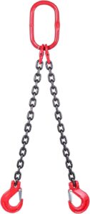 chain sling 2/5inch x 5 ft 4410lb double leg with sling hooks chain slings adjusters grade 80alloy steel engine chain hoist lifts【2 ton】