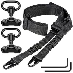 cvlife rifle sling two-point sling adjustable length gun sling for rifle with 2 pack 1.25” sling swivel for m-rail