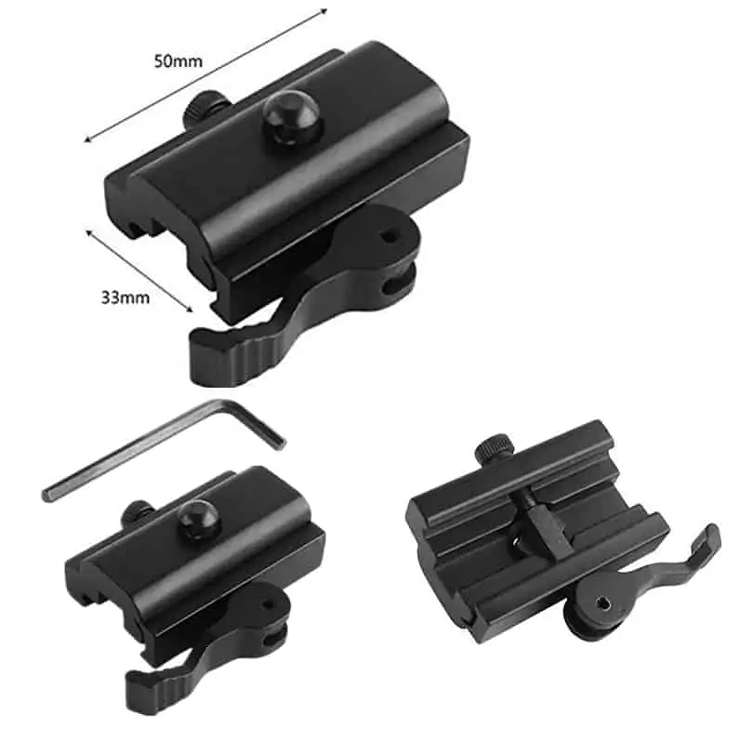 360 Tacitcal MLok Bipod Mount Aluminium Low Profile Harris -Style Stud bipod Adapter Black (Pack of 2 - Quick Release Sling Studs)