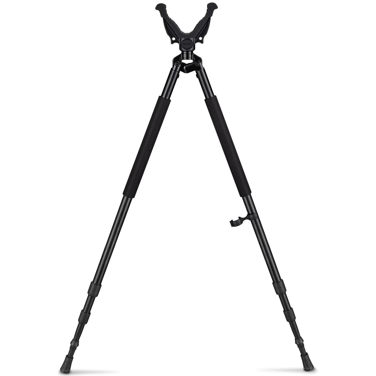 Trakiom Bipod Shooting Sticks for Hunting， Shooting Bipod for Hunting, Adjustable Bipod Shooting Rest, Rifle Bipod with 360° Rubber V Yoke Rest, Twist Lock, Lightweight Aluminum Frame and Spike Feet