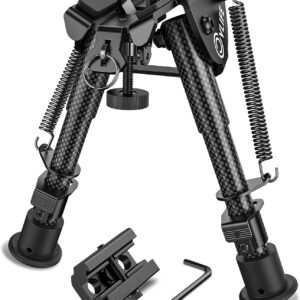 CVLIFE Bipod, Carbon Fiber Bipod for Rifle with Picatinny Adapter 6-9 Inches Bipod