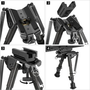 CVLIFE Bipod, Carbon Fiber Bipod for Rifle with Picatinny Adapter 6-9 Inches Bipod