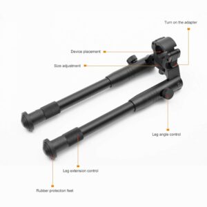 Nabila Clamp-on Bipod for Rifles/Gun Holders 6-9 inch Folding Hard Bipod Adjustable Height Rubber Feet Metal Universal Mount