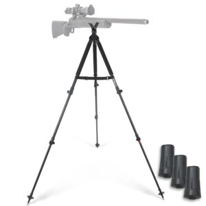 tactical45 convertible tripod shooting sticks for hunting rifles 74in - telescopic monopod, bipod, tripod 360 degree swivel v yoke rifle rest for shooting with 90 degree swing leg and adjustable feet