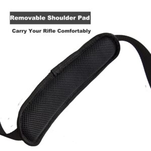 2 Point Rifle Sling with Shoulder Pad Quick Adjustable Gun Strap Multi-Use Two Point Sling (Black)