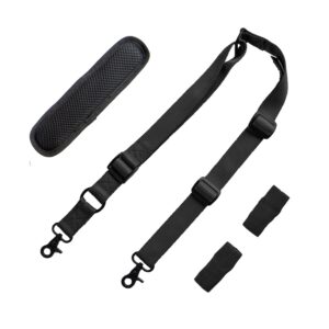 2 Point Rifle Sling with Shoulder Pad Quick Adjustable Gun Strap Multi-Use Two Point Sling (Black)