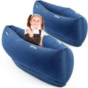 maitys 2 pack 60'' comfy peapod sensory chair for kids with autism calming corner inflatable sensory peapod compression boat lounger for calm down corner supplies(blue)