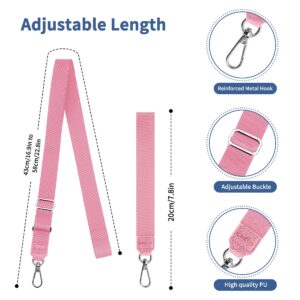 CACOE Phone Lanyard 2 Pack-1× Adjustable Neck Strap,1× Wrist Strap,4× Pads,Universal Crossbody Cell Phone Lanyards,Multifuctional Patch Phone Lanyards Compatible with Most Smartphones(Pink)