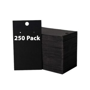 250 pack earring cards - earring card holder - custom earring cards for earring display - hanging earrings - bulk earring cards - 2 x 3.5 inches - black (pack of 250)