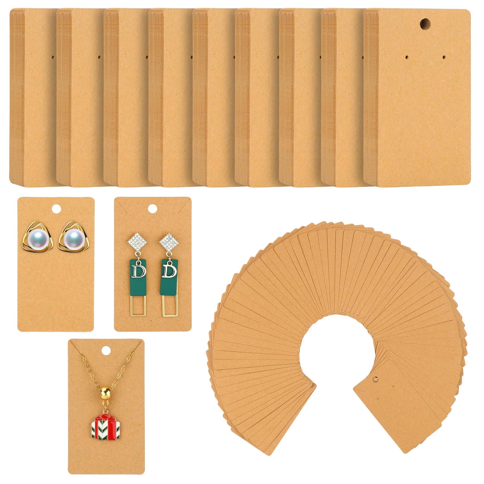 ovsor 350pcs Earring Display Cards - 3.5 x 1.96 Inches Sturdy Earring Cards for Earrings Necklace Jewelry Displaying