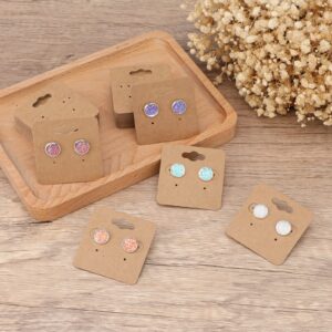 joycraft Earring Cards - 2" Kraft Earring Display Holder Cards, 100Pcs Blank Paper Cards with 6 Holes, Jewelry Display Cards for Selling, Hanging Earring, Jewelry,DIY Crafts, Retail