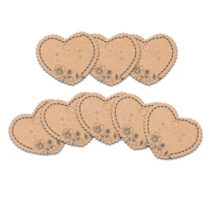 100 pieces heart shape earring holder cards earring display cards kraft paper tags for ear studs display 1.96"x1.6" (brown)