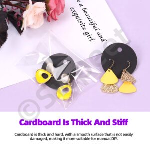 Swpeet 600Pcs Black Earring Display Cards Assorment Kit, 4CM-1.6 Inch Round Earring Holder Cards with Earring Backs and Self-Seal Bags, Ear Studs Holder Cards for Ear Studs and Earrings Display