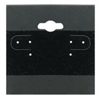 earring display hang cards black flocked 2 x 2 inch (100)