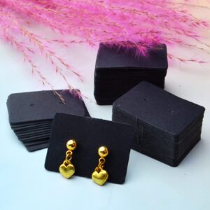 300pcs Black Earring Display Cards Rectangle Small Blank Paper Ear Studs Price Label Tag Cards Jewelry Cards Hanging Holder for Handmade Packing Accessories, 3.5 cm x 2.5 cm