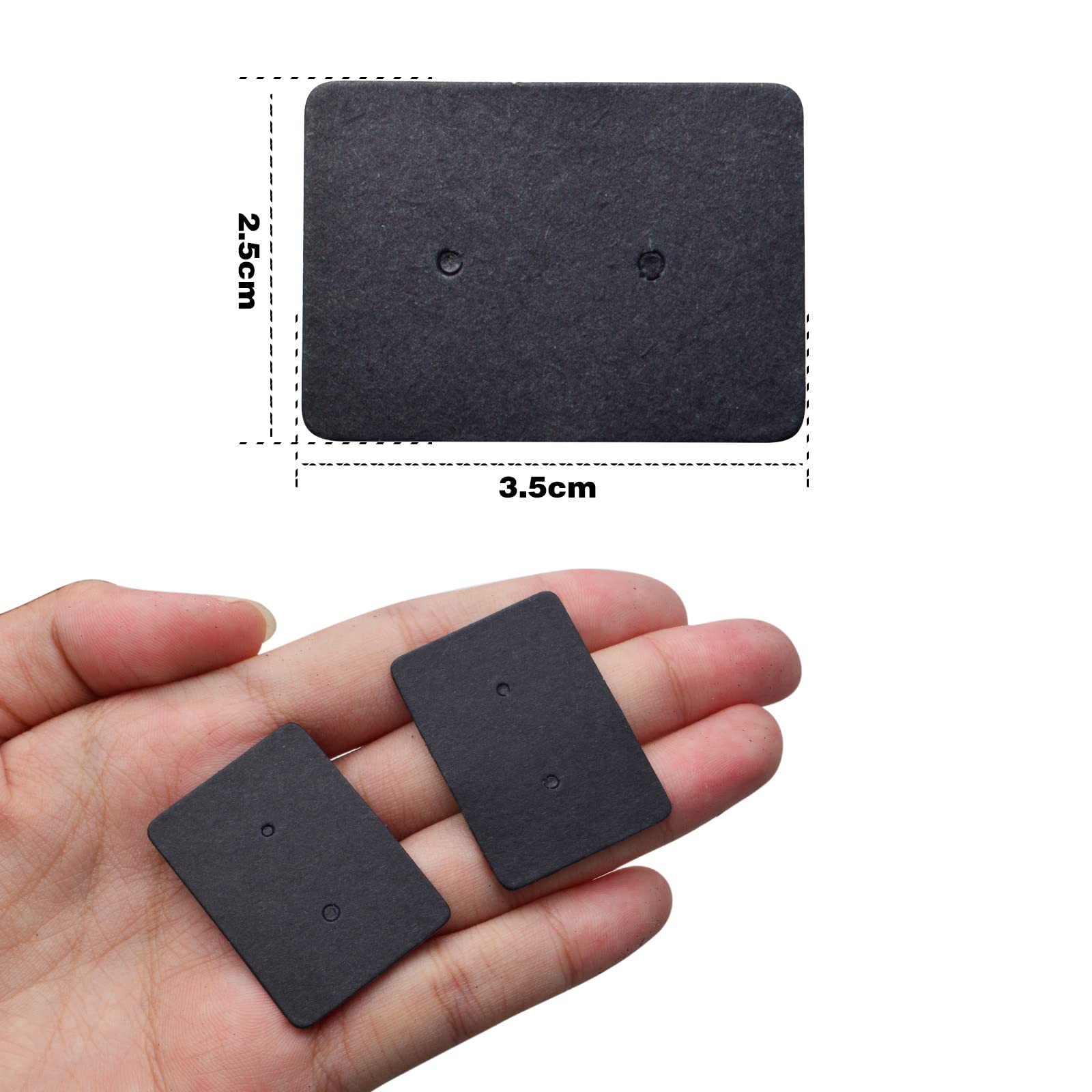 300pcs Black Earring Display Cards Rectangle Small Blank Paper Ear Studs Price Label Tag Cards Jewelry Cards Hanging Holder for Handmade Packing Accessories, 3.5 cm x 2.5 cm