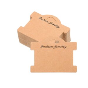 100pcs jewelry display cards bracelet display cards necklace card holder hanging cards earrings showing tags (3.7x3 in, brown)