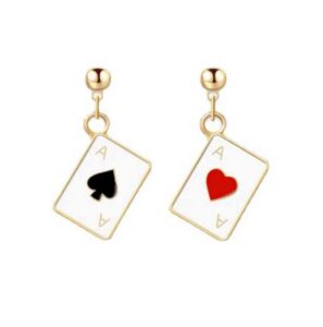 funny poker dangle earrings cool playing cards dangle drop stud for women