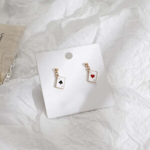 Funny Poker Dangle Earrings Cool Playing Cards Dangle Drop Stud for Women