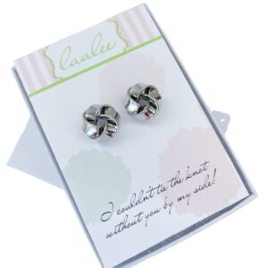 Silver Knot Earrings Knot Jewelry Stud Earrings Post Earrings Bridesmaid Card Gift Tie the Knot Card Wedding Jewelry