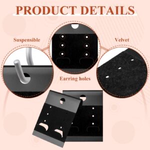 Ira Pollitt 200 PCS Black Velvet Plastic Display Cards Earring Card Holder for Earrings, Ear Studs Jewelry Accessory Display