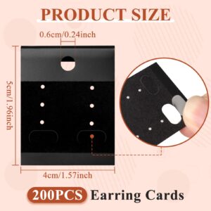 Ira Pollitt 200 PCS Black Velvet Plastic Display Cards Earring Card Holder for Earrings, Ear Studs Jewelry Accessory Display