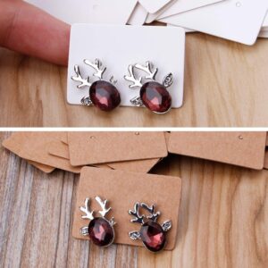 Earring Dangler,100Pcs/Set Kraft Paper Cards Earrings Ear Studs Display Jewelry Packaging Cards