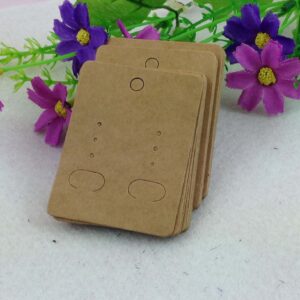 200 Pcs Bulk Earring Hanging Cards for Displaying Dangle Earrings, Blank Kraft Paper Jewelry Display Card Price Tag