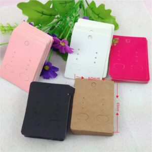 200 Pcs Bulk Earring Hanging Cards for Displaying Dangle Earrings, Blank Kraft Paper Jewelry Display Card Price Tag