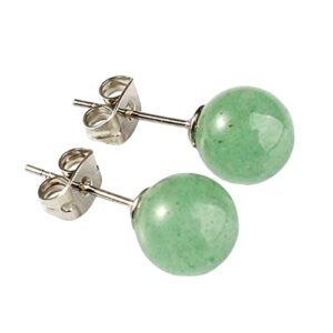 jade earrings for women jade stud earrings jade earrings for men 6mm sphere lighter green jade studs graduation gift birthday anniversary holidays(a pair of studs, lighter green, 6mm sphere)