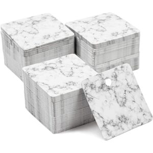 Jewelry Display Cards in Marble Design (2 x 2 Inches, 300-Pack)