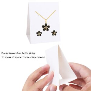 LYGIV 100PCS Standing Earring Cards for Selling | White Necklace Display Card Holder Supplies for Jewelry Show Business Shop¡­