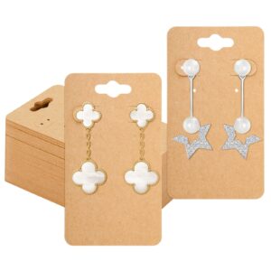 anwyll earring cards, earring display cards for selling, 3.5 x 2 inch kraft earring holder cards, 100 pcs kraft hanging earring cards, jewelry display cards for packaging display, diy crafts business