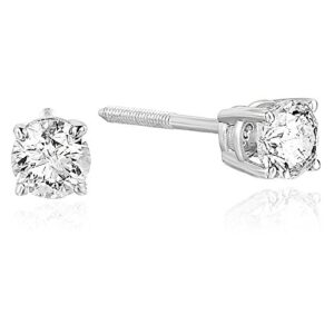 vir jewels 2/3 cttw diamond stud earrings 14k white gold round 4 prong set with screw backs