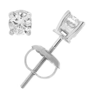 Vir Jewels 2/3 cttw Diamond Stud Earrings 14K White Gold Round 4 Prong Set with Screw Backs