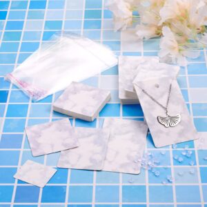 Pandahall 80pcs Rectangle Cardboard Earring Display Card 4 Styles Jewelry Display Paper Card With Plastic Ear Nuts for Jewelry Earring Ear Nuts Display