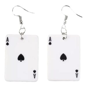 ace of spades playing cards earrings