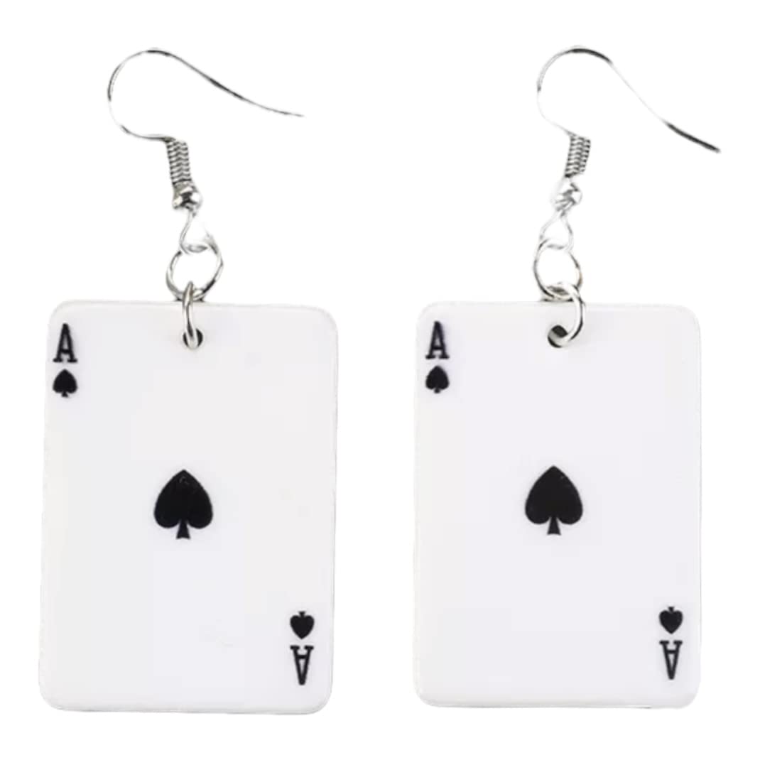 Ace Of Spades Playing Cards Earrings