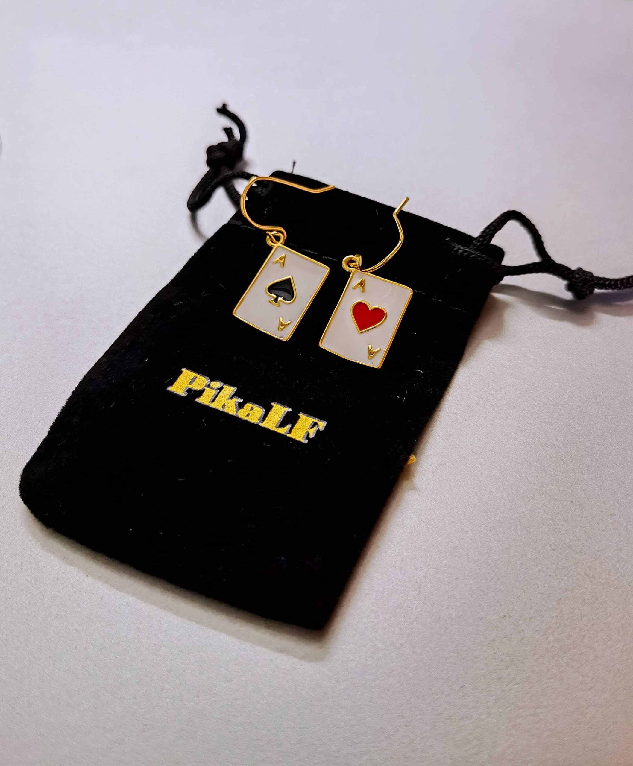 PikaLF Ace Cards Earrings For Wowomen, Ace Playing Card Earrings, Ace Poker Card Earrings, Ace Spade Earrings Hypoallergenic, Gambling Casino Jewelry