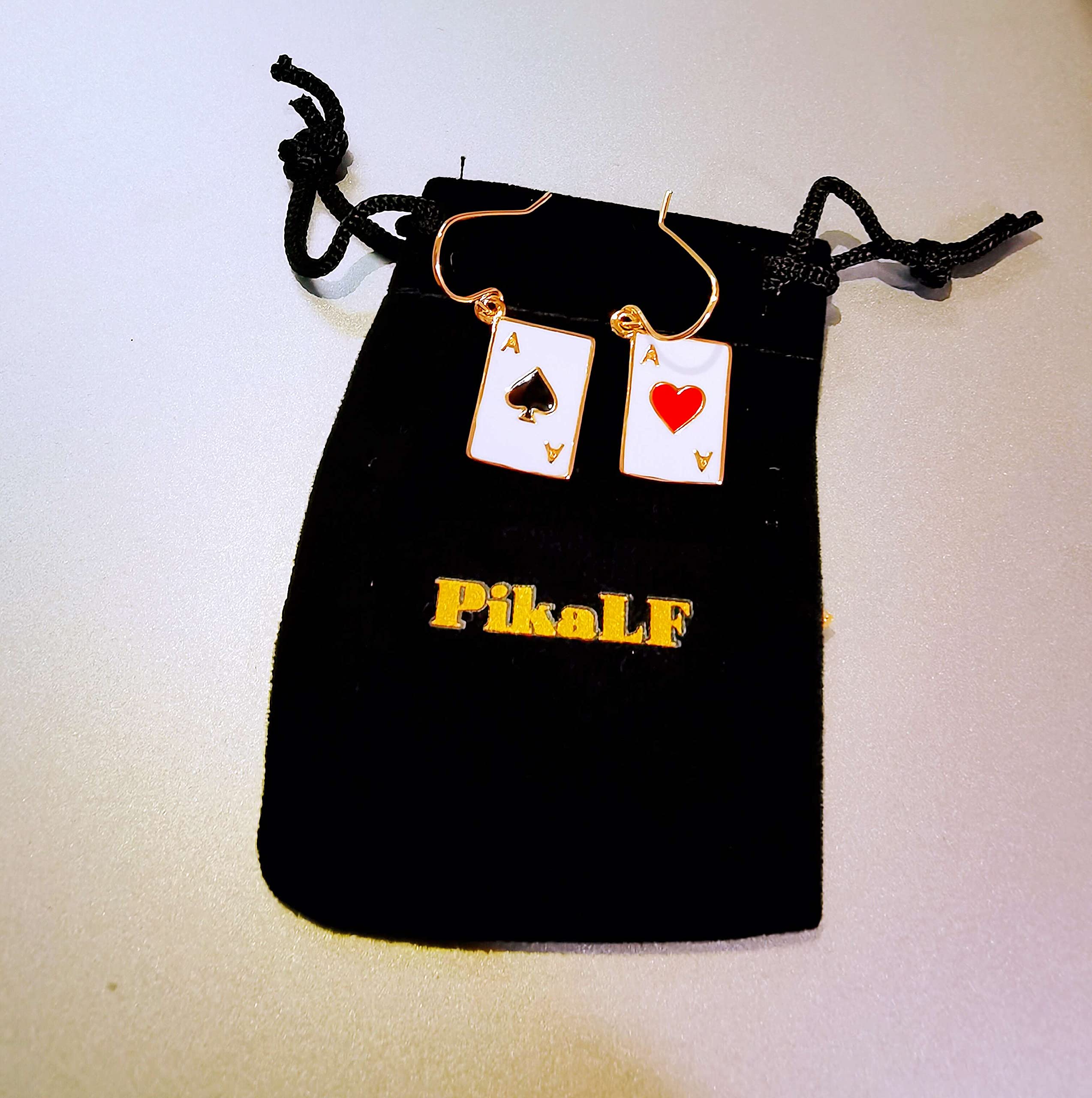 PikaLF Ace Cards Earrings For Wowomen, Ace Playing Card Earrings, Ace Poker Card Earrings, Ace Spade Earrings Hypoallergenic, Gambling Casino Jewelry