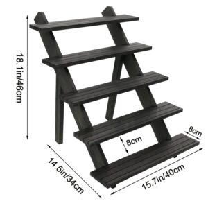 sinyad 101pcs 5-Tier Wood Earring Display Stand, Retail Display Riser Earring, Ring Holder Stand, Removable Countertop Small Merchandise Display Stand with 100 Pcs Earring Card (Brown color)