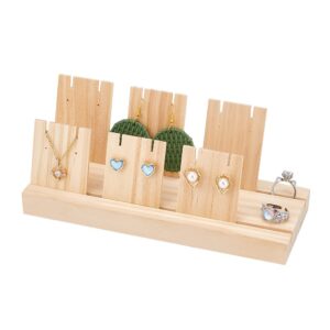 ph pandahall earring holder jewelry display wood earring necklace stands with 6pcs earring cardboard wood earring display stands for selling earring showing jewelry displaying business card