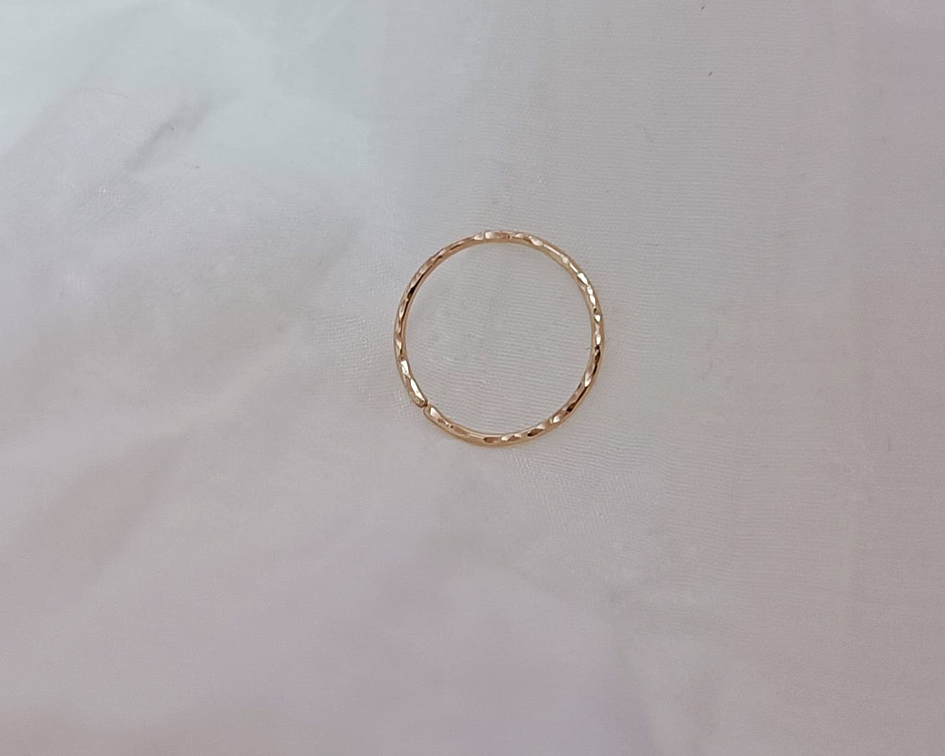 Hand Made Hammered 14K Gold Filled Texture Tiny Hoop Earring Nose Ring Cartilage Huggie Helix Piercing Septum Tragus Sleepers Women Men Teenagers 925 Sterling Silver 14K Rose Gold Fill 22G 20G 24G