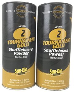 twin pack of sun-glo #2 speed shuffleboard powder wax