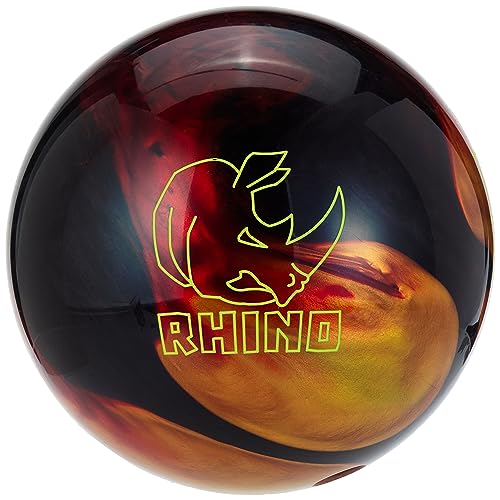 Brunswick Rhino Reactive Pre-Drilled Bowling Ball, Red/Black/Gold Pearl, 11