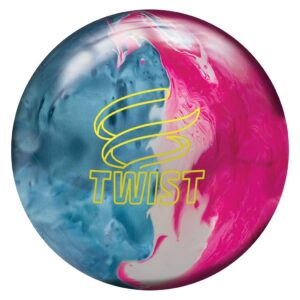 brunswick bowling twist reactive ball, sky blue/pink/snow, size 9