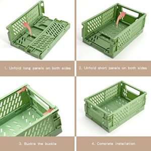 Xhwykzz 4 Pack Mini Foldable Plastic Small Baskets for Organizing and Storage, Collapsible Storage Crate for Home Bedroom Office Classroom Drawer Organizers (5.9x3.9x2.2in) Mini Size