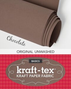 kraft-tex chocolate original unwashed: kraft fabric paper, 19” x 1.5 yard roll (kraft-tex basics)